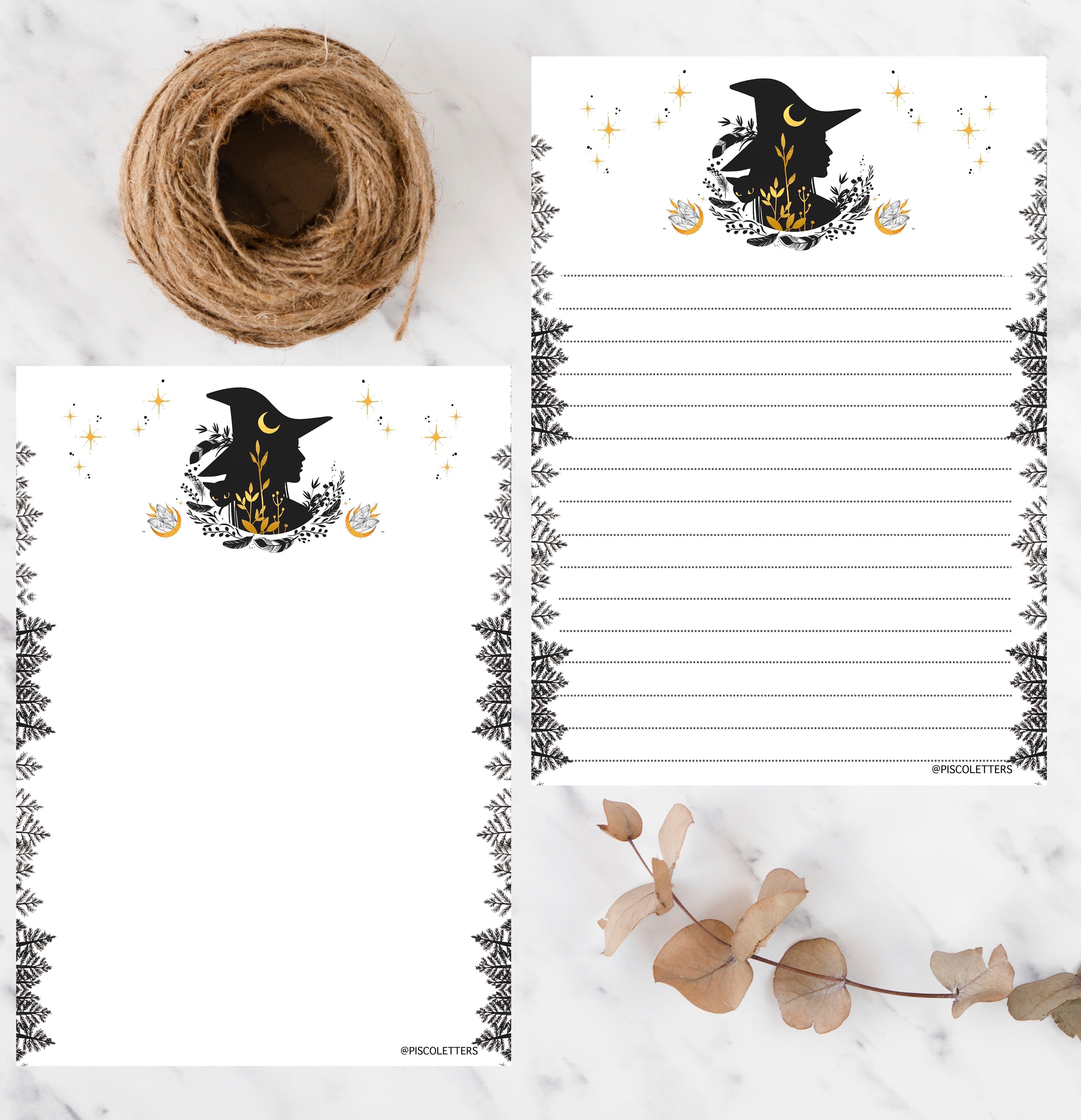 Witch printable paper – Piscoletters