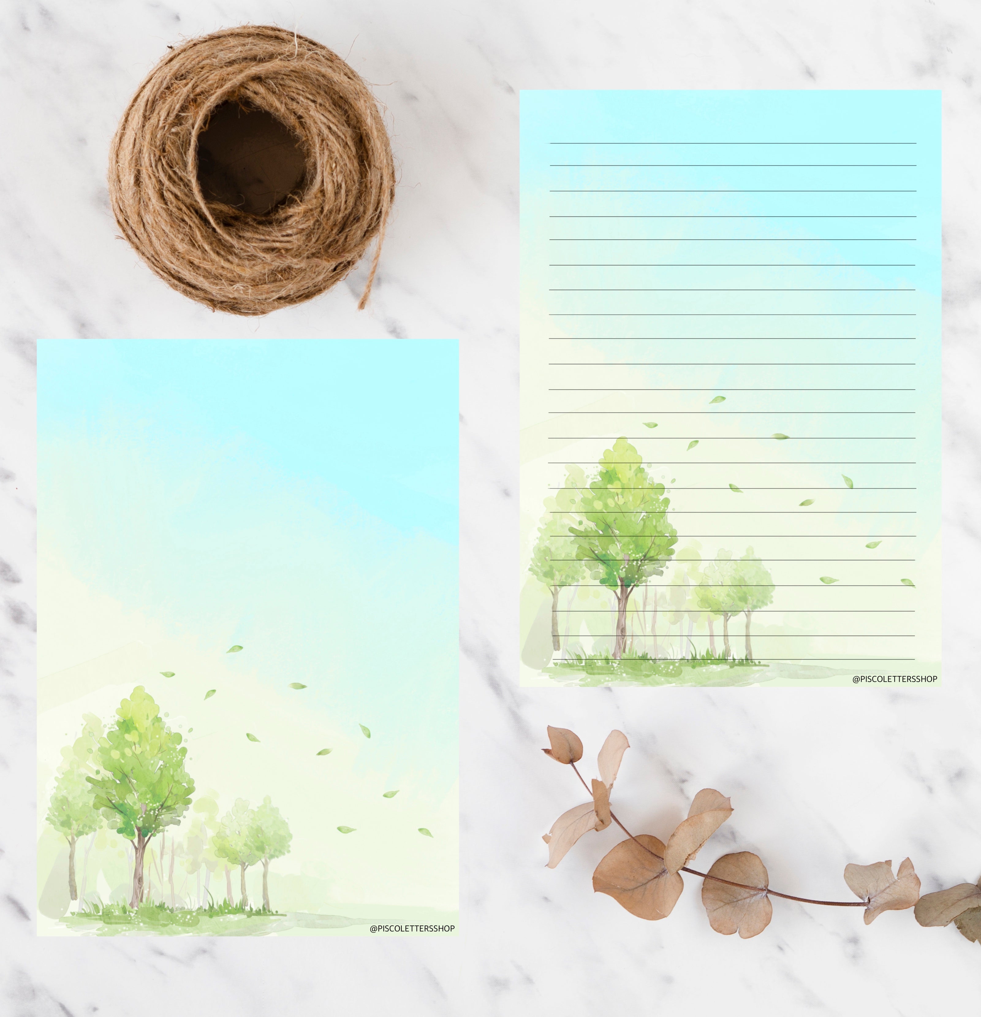 Forest printable paper – Piscoletters