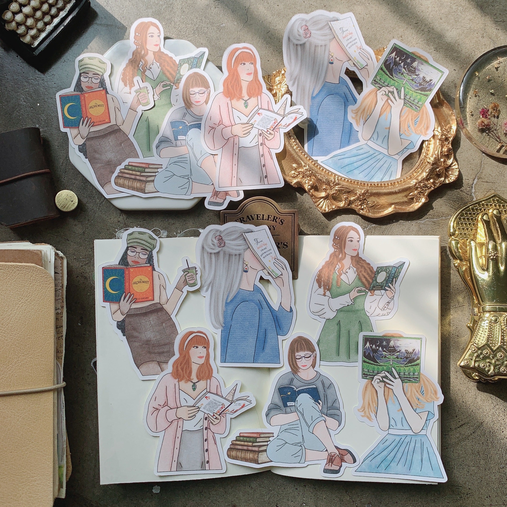 Reading Girls II stickers – Piscoletters